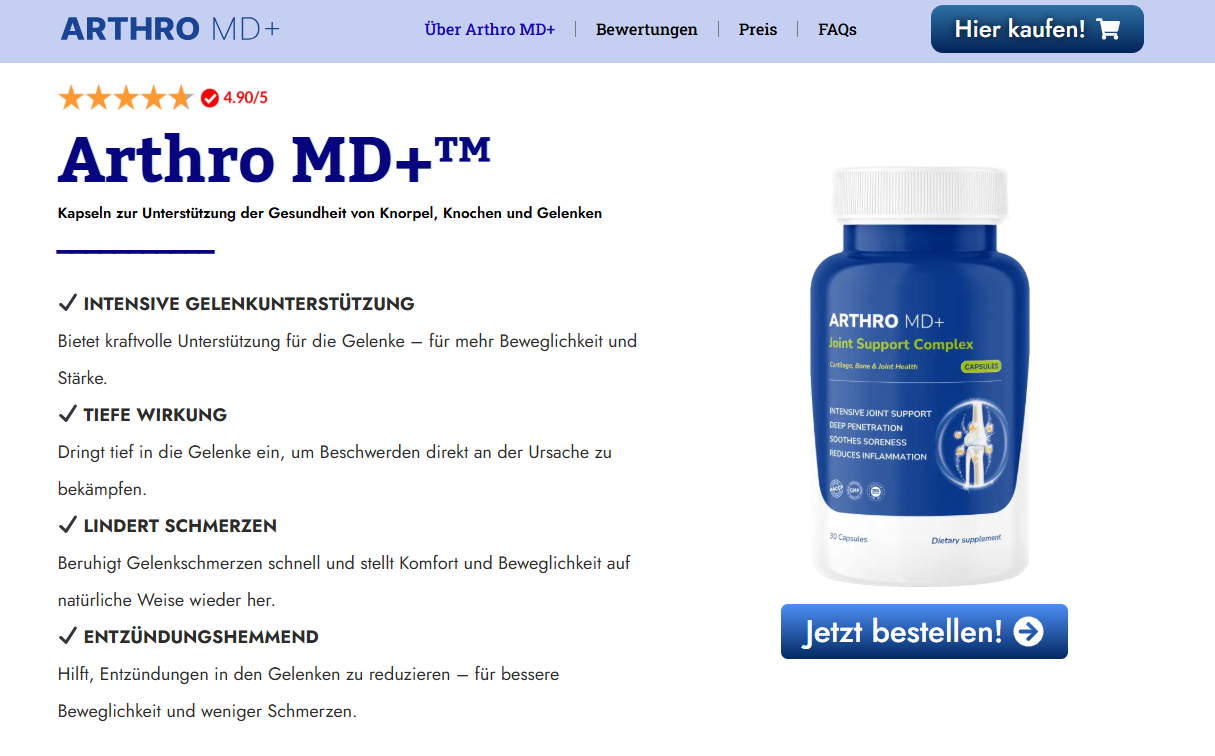Arthro MD+ Cream Germany: Shocking Reviews, Price & Joint Support Cream